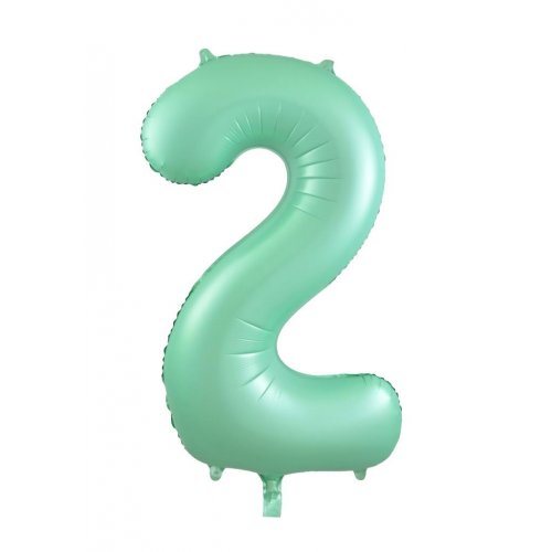 Number 2 Foil Balloon - Matt Pastel Green – Balloon Superstore