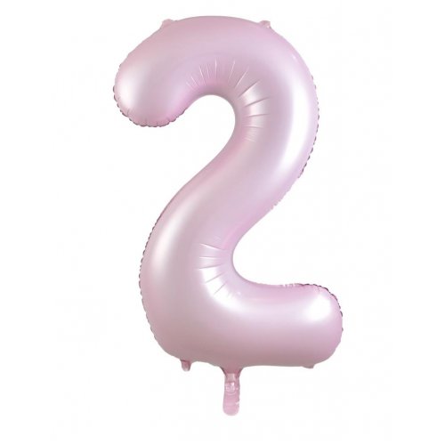 Number 2 Foil Balloon - Matt Pastel Pink – Balloon Superstore