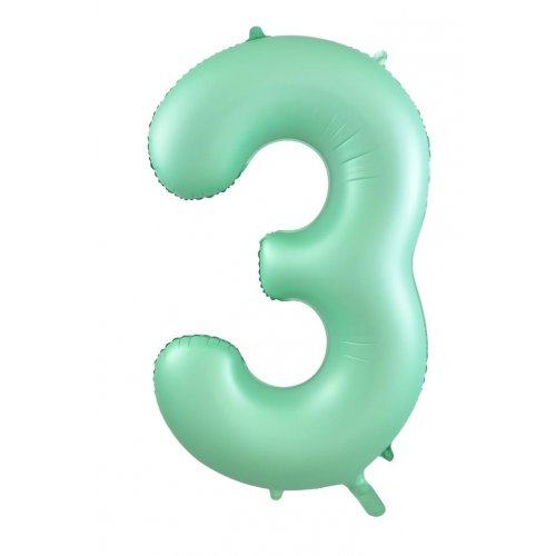Number 3 Foil Balloon - Matt Pastel Green – Balloon Superstore